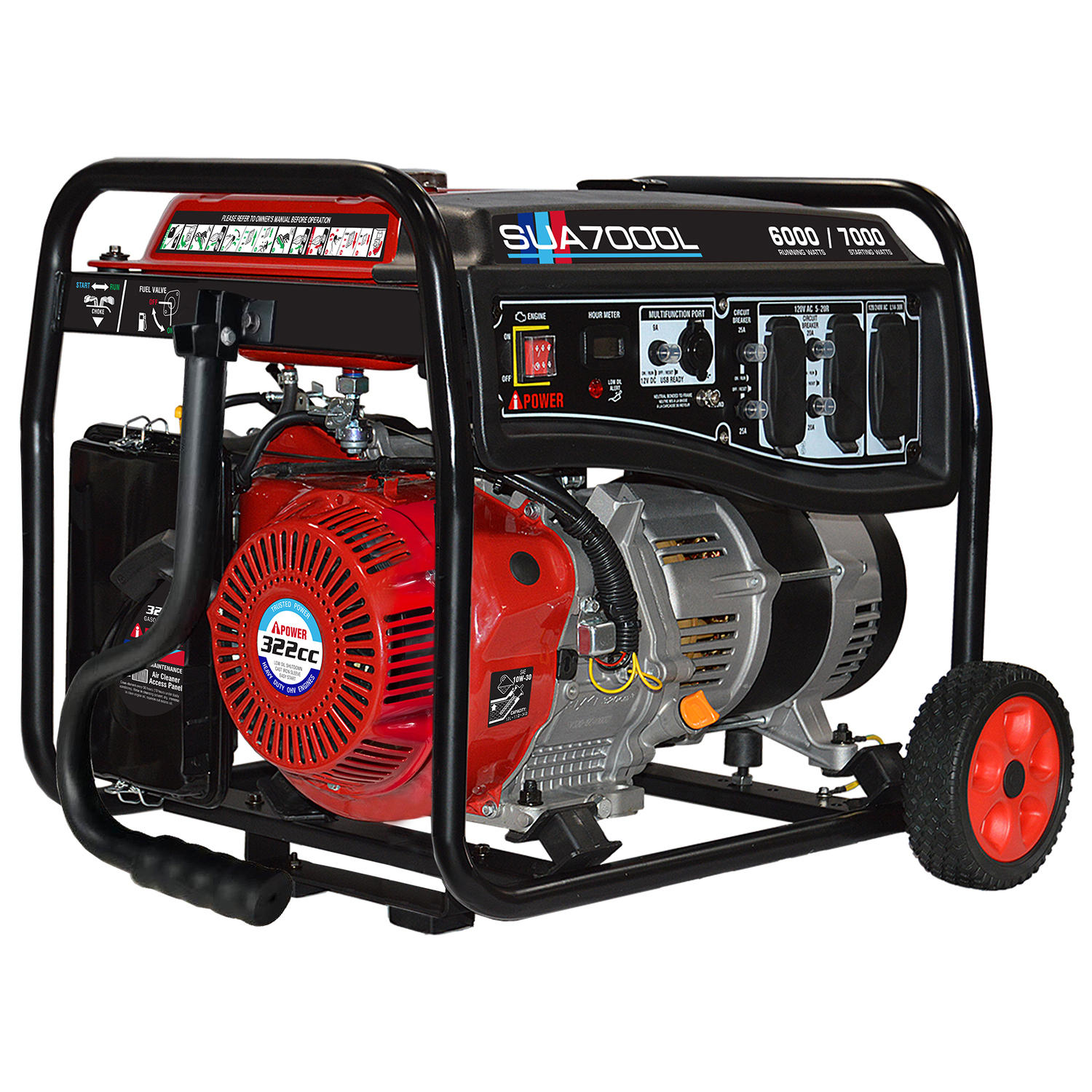 A-iPower 6000/ 7000 Watt Gasoline Portable Generator - SelectSafety.net